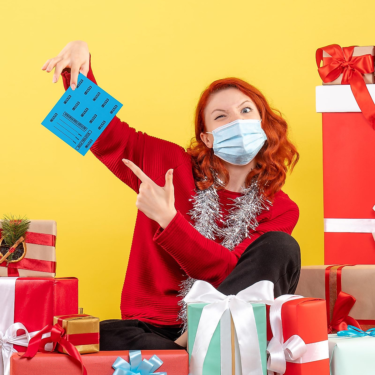 500 Pieces Basket Tickets Auction Chinese Ticket Raffle Fundraiser Tickets Sheets Blue 3.5"×4.5" for Events Silent Carnival Drink Door Prize Penny Auction-500 Numbers