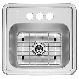 Miligoré 15" x 15" Single Bowl Top-Mount Drop-in 22-Gauge Stainless Steel Bar/Prep/Utility Sink - Includes Drain/Grid