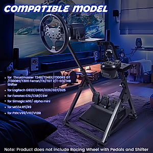 Guil Vim Racing Wheel Stand Steering Wheel Stand Shifter Mount Adjustable Racing Stand for Logitech G29 G920 G27 G25 G923 Supporting Thrustmaster T248X T248 T300 T150 458 TX PS3 PS4 PS5 PC