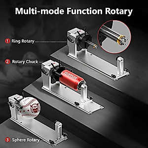 ORTUR YRC1.0, Y-axis Rotary Chuck for Most Laser Engravers, Jaw Chuck Rotary, Y-axis Rotary Roller Engraving Module for Engraving Cylindrical Objects, Wine Glass, Tumbler, Ring