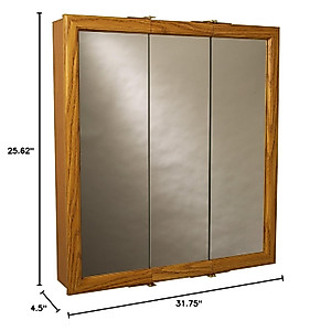 Zenith Products K30 Wood Tri-View Medicine Cabinet