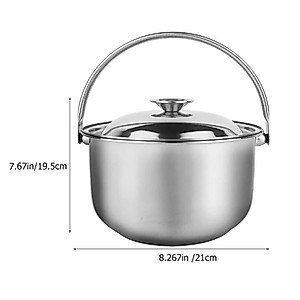 UPKOCH Stainless Steel Stock Pot Stockpot with Lid Soup Pot Pasta Cooking Pot for Soup Lobster Stews Cooking Gifts 20cm