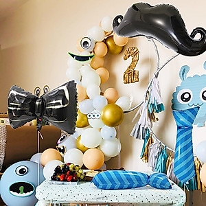 Big Black Bow Tie Balloon Bowtie Balloon Father's Day Balloon Mouse Balloon, 6 Pack Bow Balloon Bowknot Foil Balloons Mouse Party Decoration For Birthday Wedding Bridal Baby Shower Gender Reveal