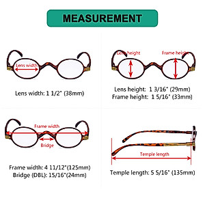 Eyekepper Small Oval Round Reading Glasses Vintage Mini Reader Eyeglasses for Men Women Reading with Spring Hinges Tortoise Frame +1.50