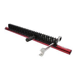 ABN Universal Magnetic Hand Tool Holder in Red – Screwdriver Storage Organizer Tray Rack for Up to 16 Tools