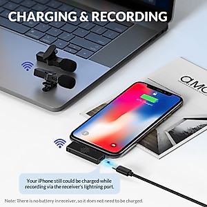 AUXCO 2 Pack iPhone Wireless Microphones, Plug-Play Wireless lavalier Microphone for Video Recording TikTok YouTube Interview Live Stream - 3 Levels Noise Reduction, No APP & Bluetooth Needed