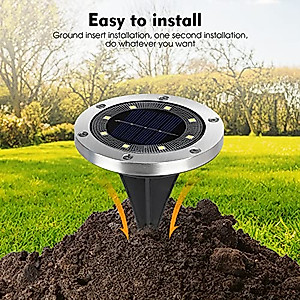 SOLARTRIP Solar Ground Lights, 2023 Newest Upgraded Outdoor Garden Waterproof Bright in-Ground Lights, Landscape Lights for Pathway,Yard,Deck,Lawn,Patio,Walkway （4 Pack - White Light）