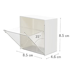 VALINK Holder Dispenser for Cotton Ball, Wall-mounted Flip-top Organizer Multifunctional No Drilling Cotton Buds & Make Up Pad Dispenser for Home & Office (1PC/3PCs)