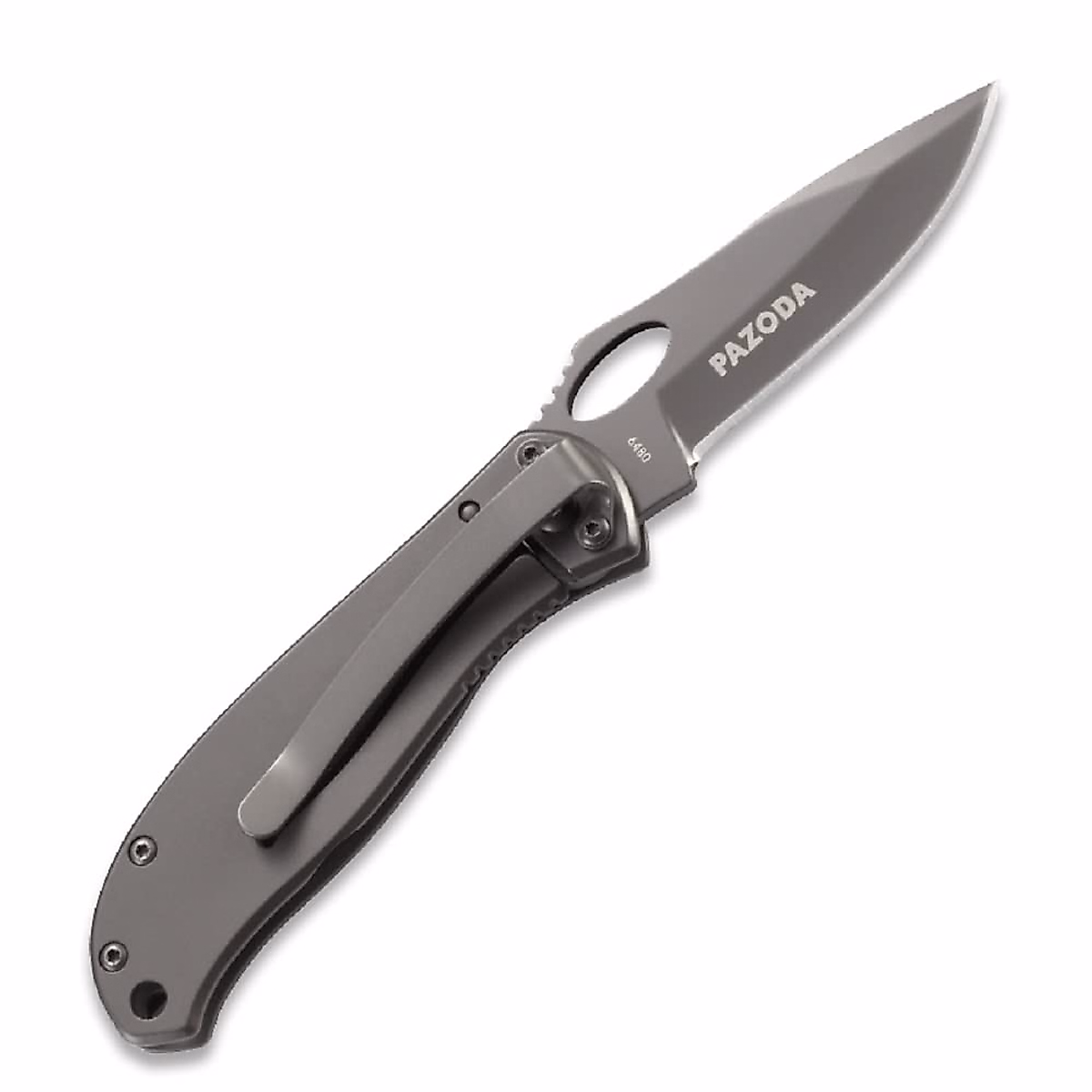 CRKT Pazoda EDC Folding Pocket Knife: Everyday Carry, Gray Ti Nitride Blade, Thumb Slot, Liner Lock, Stainless Handle, Pocket Clip 6480