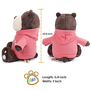 Wpond Super Soft Cuddly Plush Animal Bear Toys with Cute Costum,10.6" Plush Toy,Birthday Christmas Valentine New Year's Gifts for Boys Girls Ladies Pink