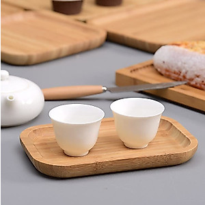 Bamboo Vanity Tray, Bathroom Counter Tray, Toilet Tank Tray, Bathroom Tray for Organizing and Home Decor, 7.9 x 5.1 x 0.8 inch