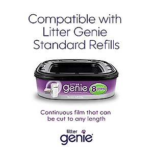 Litter Genie XL Pail (Beige) | Cat Litter Box Waste Disposal System for Odor Control | Includes 1 Square Refill Bag