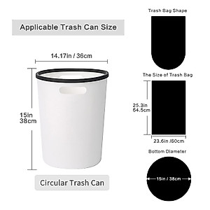 Toplive Trash Bag Garbage Bag Trash Bags Wastebasket Bin Liners for Home Bathroom Bedroom Kitchen Office Trash Can (Black, 8 Gallon)