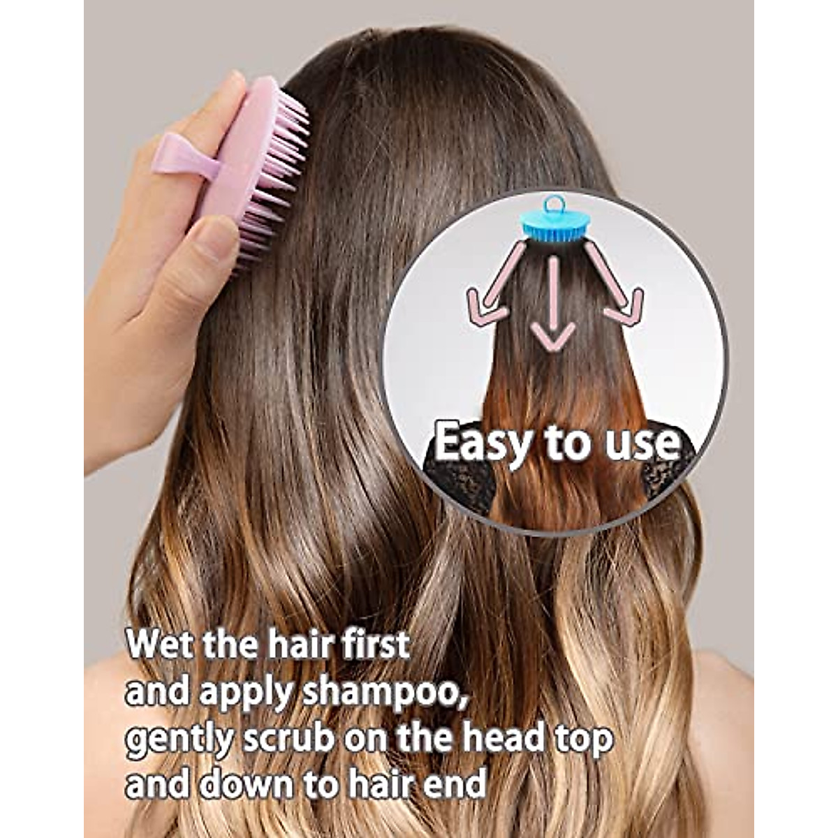 Hair Scalp Massager Shampoo Brush, 6 Pcs Scalp Brush Shower, Soft Scalp Scrubber for Dandruff, Scalp Exfoliator for Adults, Children and Pets