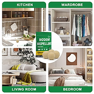 Whemoalus Rodent Repellent Peppermint,Mouse Repellent Balls, Mice Repellent for House,Rats Deterrent Indoor,Mint Rat Repellent for Home,Peppermint Oil to Repel Mice and Rats 12 Balls/Bag