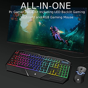 HP RGB Backlit Wired Gaming Keyboard and Mouse Combo