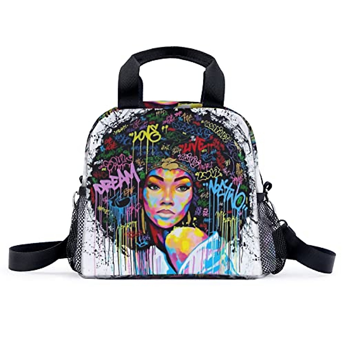 GALIRVC African American Lunch Bag Reusable Insulated Lunch Box Large Cooler Tote Bag for Woman Work Travel Picnic