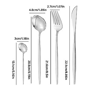 4pcs Tableware Stainless Steel Knife Fork And Spoon Set For Restaurant Kitchen Home Party Wedding Cutlery Set (2 Colors)