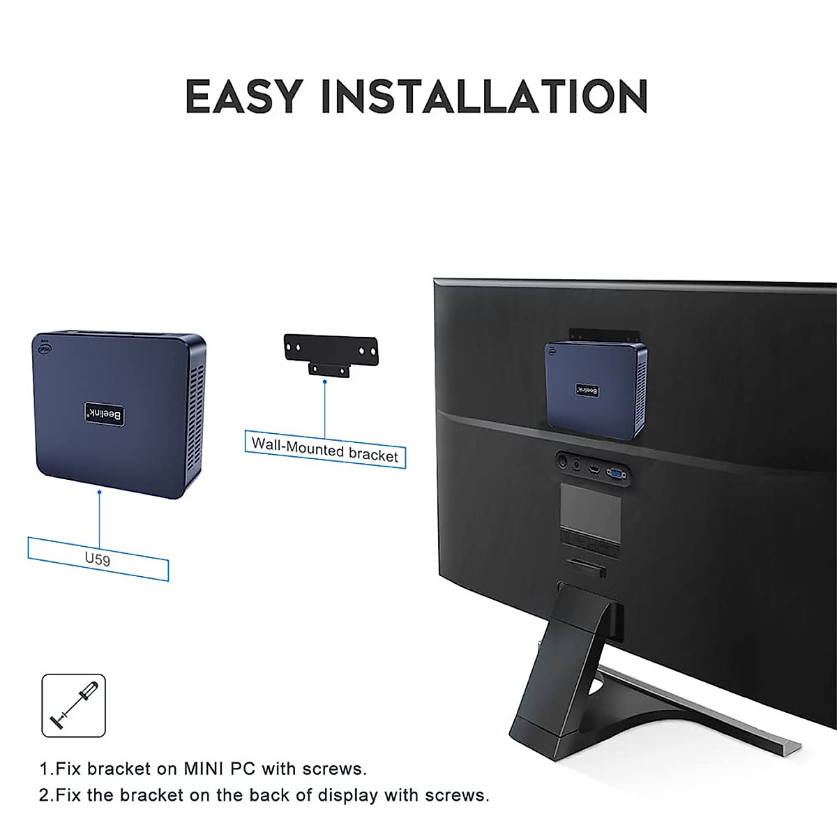 Beelink Mini PC, U59 Mini Computer 11th Gen Quad-Core N5105(up to 2.9GHz), Desktop Computers 16GB DDR4 RAM 500GB SSD 4K UHD Dual HDMI, 2.4G+5G WiFi Gigabit Ethernet/BT4.0 for Office/Home, W11 Pro