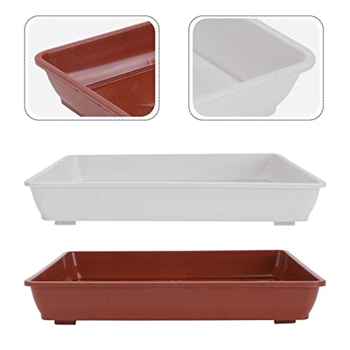 Yardwe 4pcs Flower Garden Flowerpot in Home Plastic Trays Drip Simple White/Pallets Red Plants Tray Holder Potted Accessories Indoors Practical Special Planters for Thick Bonsai Use