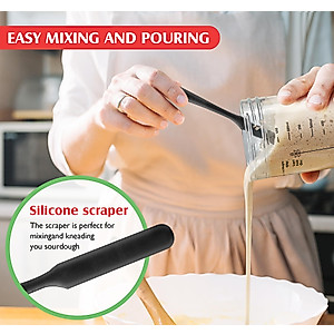 EIDDIZZ Sourdough Starter Jar Kits, Sourdough Starter Jar Glass with Date Marked Feeding Band, Thermometer, Cloth Cover & Metal Lid, Sourdough Jar Scraper, Home Bread Baking Supplies (1 PCS)