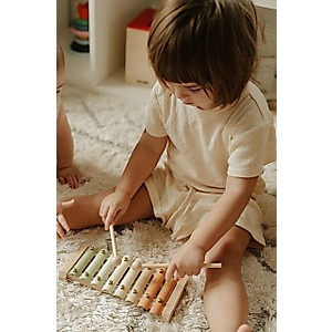 Brooklyn Neutral Xylophone, Montessori Musical Toy for Toddlers and Young Kids with a Modern Boho Aesthetic, Perfect in a Nursery, Playroom or as a Gender Neutral Baby and Birthday Gift
