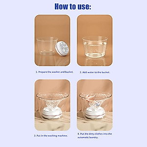 Mini Washing Machine, Portable Turbo Washer Turbine Sterilizes Compact Dishwashers with USB Suitable for Business Travel College Room Apartment Camping Trip Cleaning Sock Underwear