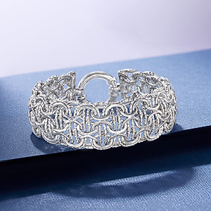 Ross-Simons Sterling Silver Multi-Circle Link Bracelet. 8 inches