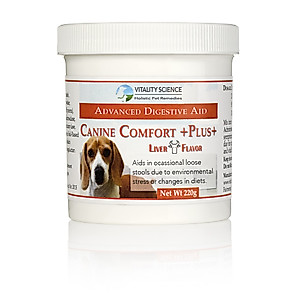 Vitality Science Canine Comfort Plus for Dogs | Advanced Digestive Support | for Chronic Vomiting & Diarrhea | Restores Microbiological Balance | Reduces Acidity | 100% Safe & Natural (Seafood, 120g)