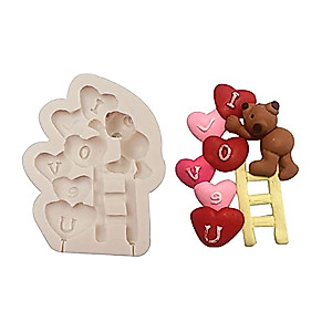 Valentines Day Bear Silicone-Molds For Baby-Shower Cake-Topper Decoration Love Bear Card Fondant Mold DIY-Baking Cookie Candy Mould-silicone