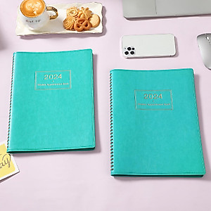 2024 Weekly Appointment Book & Planner - Large 2024 Daily Hourly Planner, January 2024 - December 2024, 8.5" x 11", 2024 Appointment Book with 15-Minute Interval + Thick Paper + Pocket - Turquoise