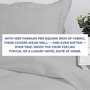 Kotton Culture Plush Modern Duvet Cover Set 3 Piece with Zipper Closure & Corner Ties 100% Egyptian Cotton 1000 TC Luxury 1 Duvet Cover 2 Pillow Shams (California King/King Silver)