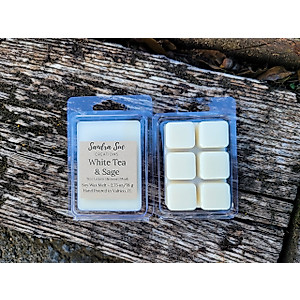 Sandra Sue Creations White Tea & Sage Soy Wax Melt, All Natural, Highly Fragrant, Long Lasting