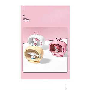MFFaNa Cute 3D Cartoon Table Lamp TV Shape Eye-Caring Lamp Gentle Warm Light Energy-Saving Lamp Reading Light LED Night Light Home Decor Office, Pink Melody, 12.1*6.4*12.6cm