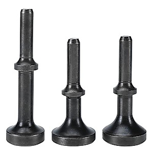 YaeKoo 6Pcs Smoothing Air Hammer Tool Kit 0.4'' (10mm) Shank Extended Length Air Hammer Bits Accessories with One Pneumatic Chisel One Spring for Forming Metal Plates, Rivets, Tire Repair