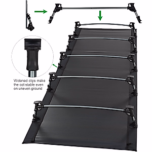 MARCHWAY Ultralight Folding Tent Camping Cot Bed, Portable Compact for Outdoor Travel, Base Camp, Hiking, Mountaineering, Lightweight Backpacking (Black)