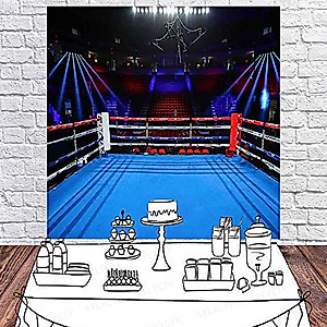 LYLYCTY 6x6ft Boxing Birthday Party Photography Backdrop Boxing Arena Sport Themed Background for Children Boy Portrait Birthday Party Decor Photo Booth Studio Props BJZYLY252