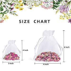 LYSXP 100PCS White Organza Bags 3x4 inch，Sheer Organza Bags ，Wedding Favor Bags With Drawstring，Jewelry Gift Bags for Party Christmas Candy Bags