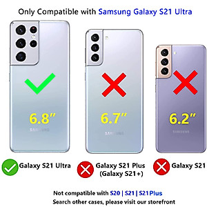 Military Grade Drop Impact for Samsung Galaxy S21 Ultra Case Galaxy S21 Ultra 5G Case Metal Rotating Ring Kickstand Holder Armor Heavy Duty Shockproof Case Galaxy S21 Ultra Phone Case (Silver)