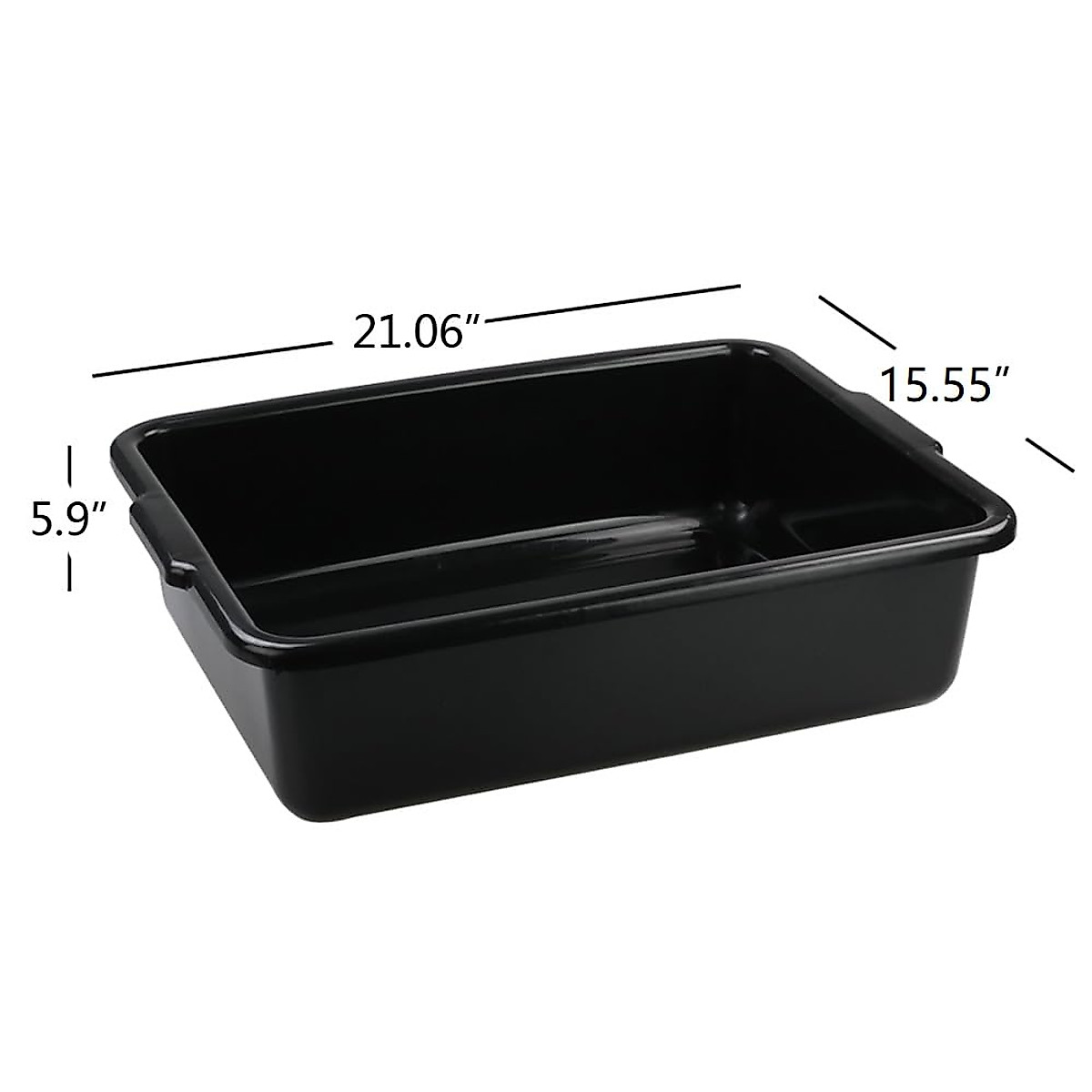 Parlynies 4-Pack 25 L Commercial Bus Box/Tote Box, Plastic Utility Bus Tub, Black