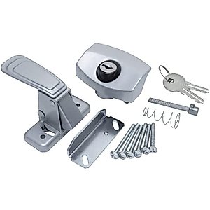 QAYAUX Camper Locking Entry Door Handle. Silver Lock Latch Pop Up RV Trailer New OEM Parts