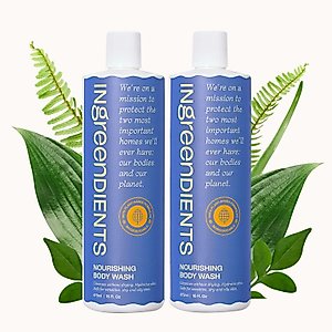 Ingreendients Natural Body Wash With Organic Ingredients - Moisturizing For Dry and Sensitive Skin, Vegan, Cruelty Free, Sulfate Free, Betaine Free (2 x 16 FL. Oz)