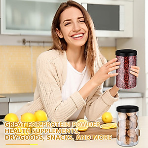 meekoo 12 Pcs 27 Ounce Plastic Jars with Lids PET Airtight Food Storage Container Clear Plastic Mason Jars Wide Mouth Cylinder Container for Meal Kitchen Organizing Spices Butter Cream