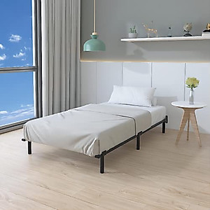 EMODA 7 Inch Twin XL Bed Frames Base for Box Spring and Mattress, 6 Legs Support Sturdy Metal Platform Tool-Free and Easy Assembly, Black