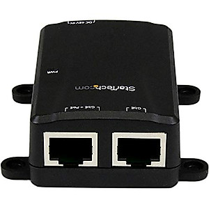 StarTech.com 1 Port Gigabit Midspan - PoE+ Injector - 802.3at and 802.3af - Wall-Mountable Power over Ethernet Injector Adapter , TAA (POEINJ1G)