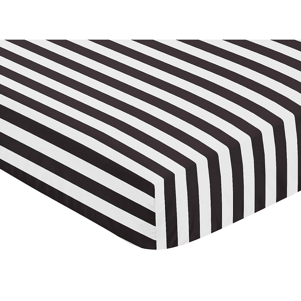 Fitted Crib Sheet for Paris Baby or Toddler Bedding by Sweet Jojo Designs - Black and White Stripe