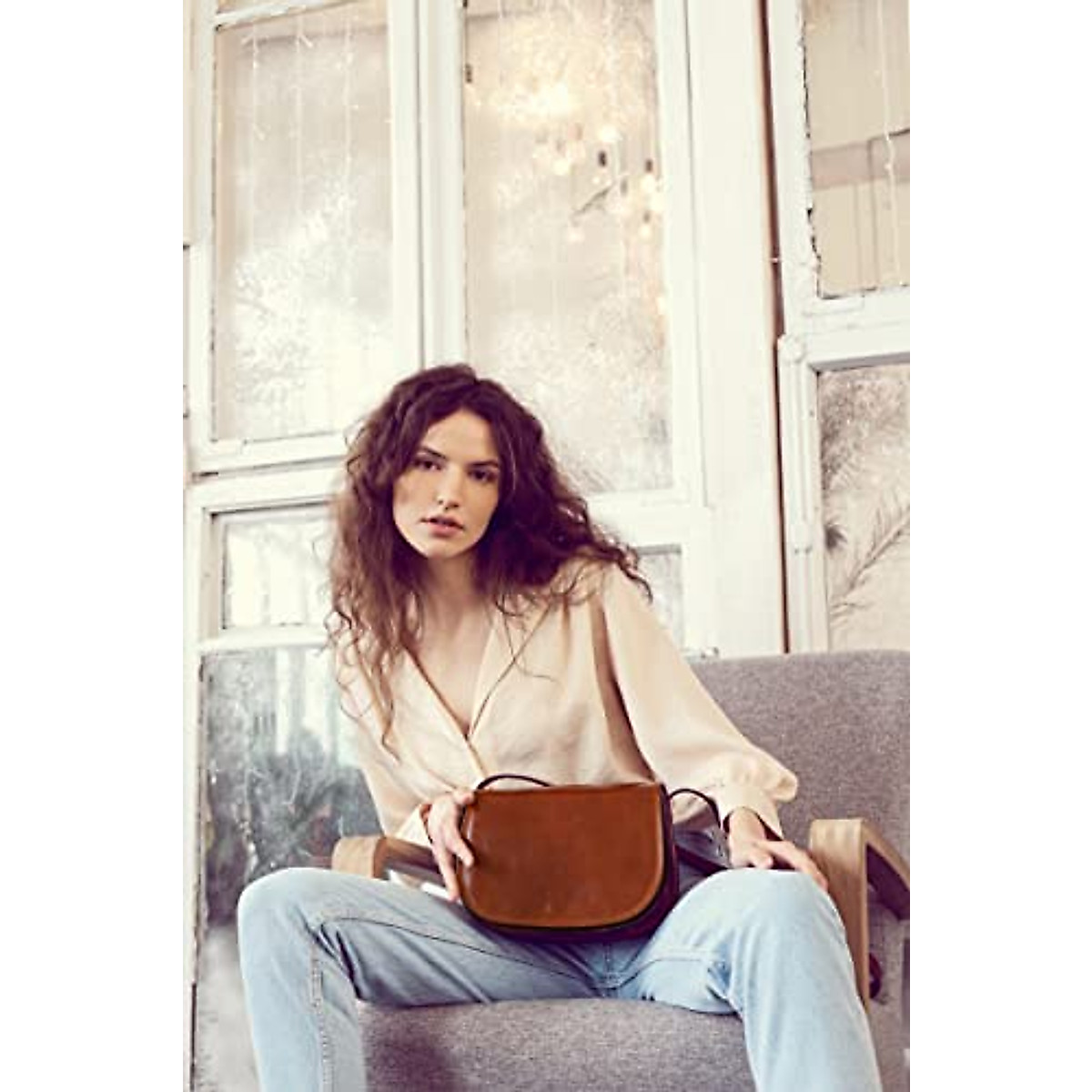 Time Resistance Leather Cross Body Bag for Women Shoulder Bag Messenger Purse