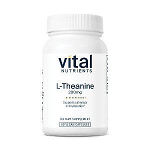 Vital Nutrients L-Theanine 200mg | Vegan Supplement | L Theanine Supplement Supports Normal Stress Levels and Cognitive Function* | Gluten, Dairy and Soy Free | 60 Capsules