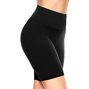 TNNZEET Biker Shorts Women - 8"/5"/3" High Waisted Tummy Control Workout Gym Spandex Booty Yoga Volleyball Shorts A-Black