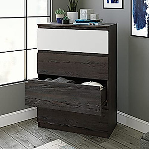 Sauder Hudson Court Dresser, L: 31.5" x W: 15.51" x H: 46.26", Charcoal Ash Finish